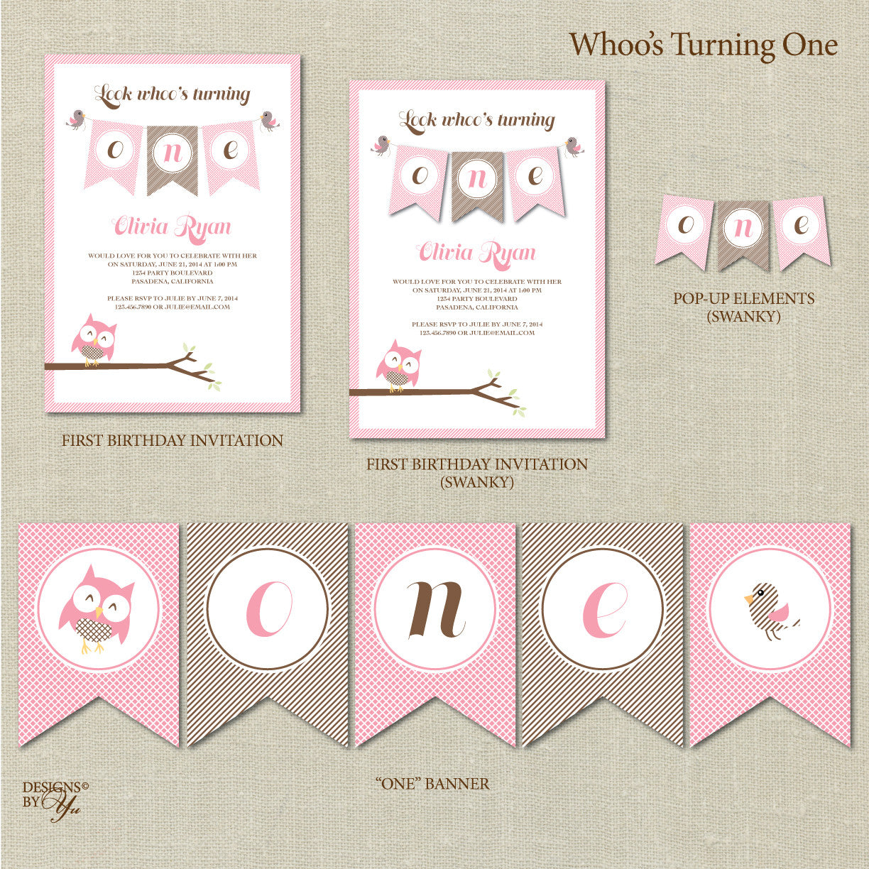 Birthday Printables - Whoo's Turning One – Designs By Yu